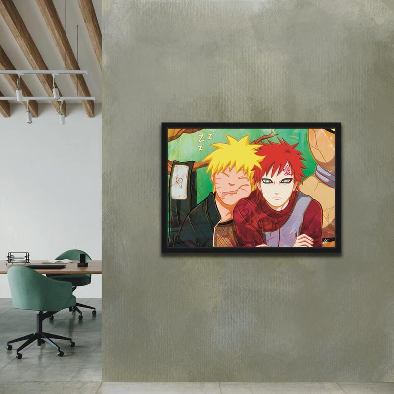 Naruto and Gaara Artwork Iconic Anime Duo Wall Art Print Ninja ...