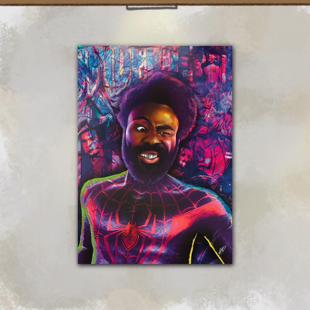 Donald Glover as Spider-man Artwork Unique Superhero Fan Art Print ...