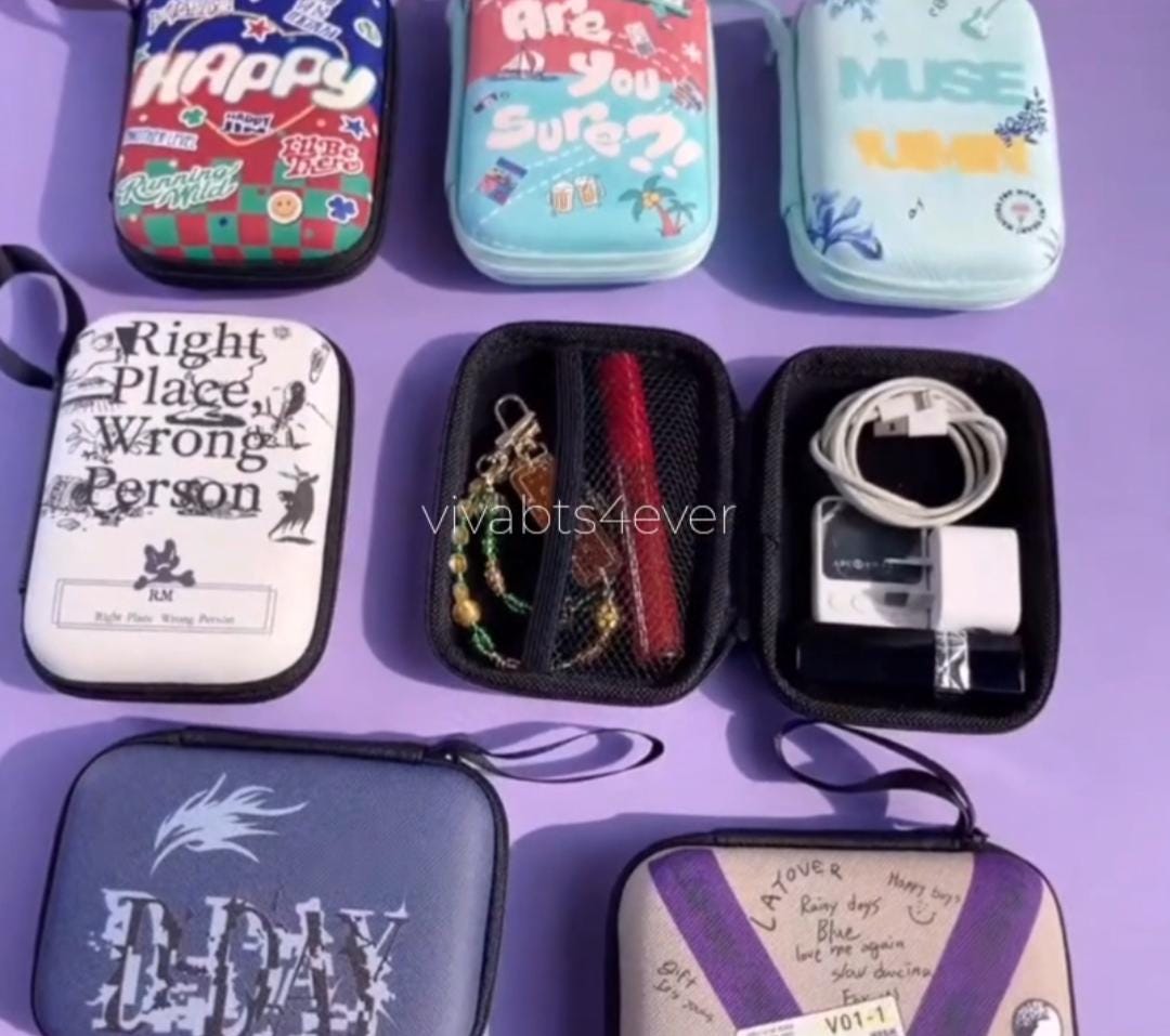 BTS Pouch AirPod Coin Jewelry Bag RM Jin J-hope Yoongi Jimin Taehyung Jungkook - Etsy