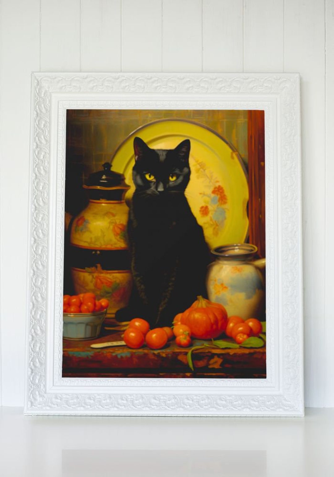 Black Cat Art Print Cat Vintage Art Vintage Exhibition Etsy