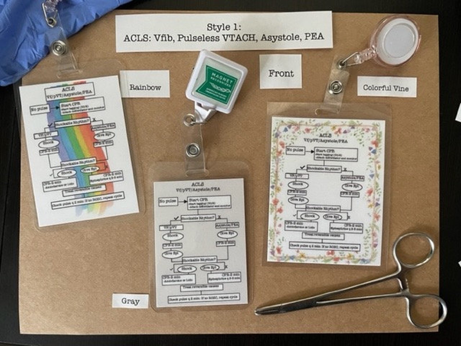 ACLS Reference Badge Buddy Cheat Sheet ACLS Diagram Nurse - Etsy