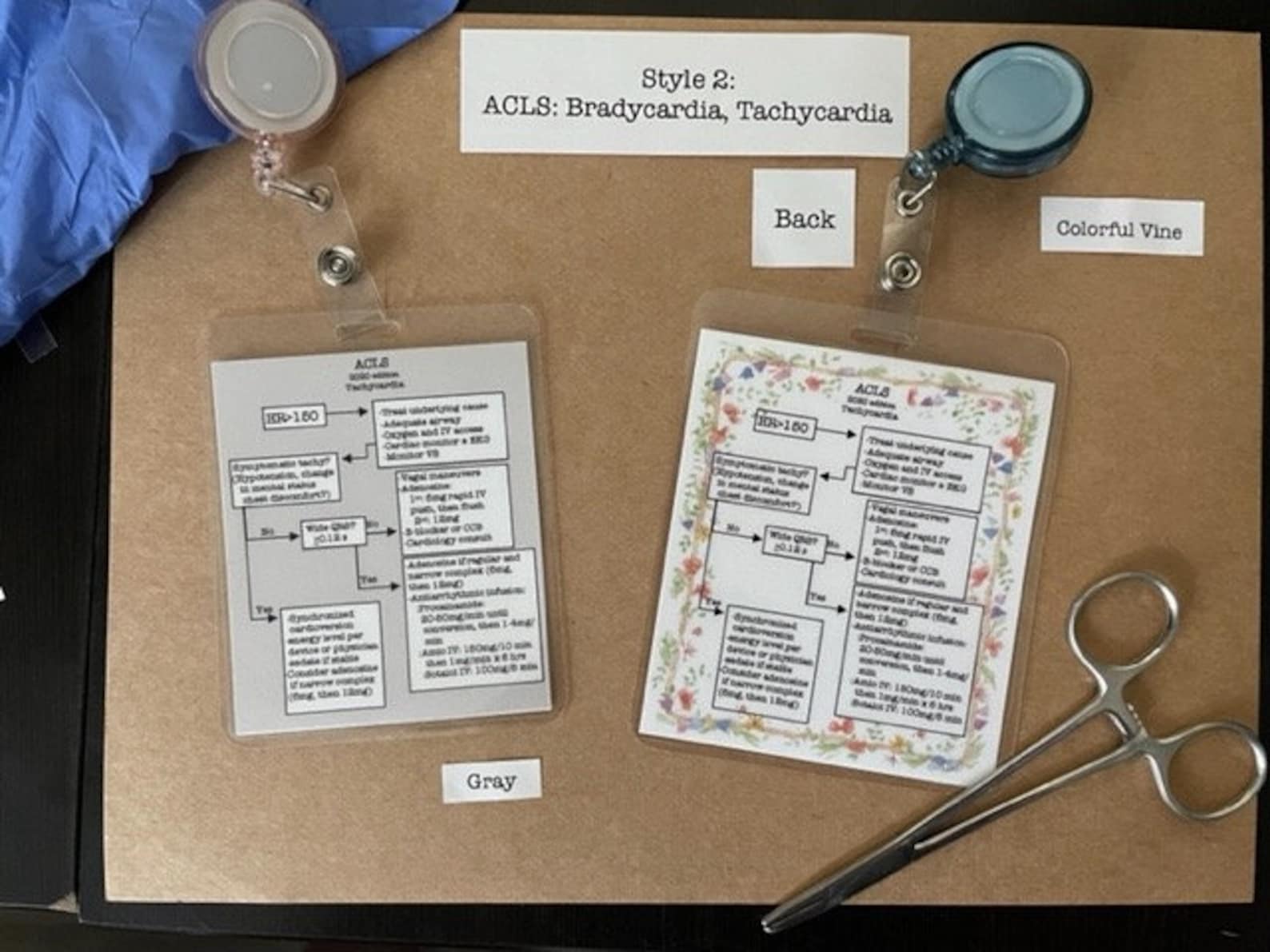 ACLS Reference Badge Buddy Cheat Sheet ACLS Diagram Nurse - Etsy