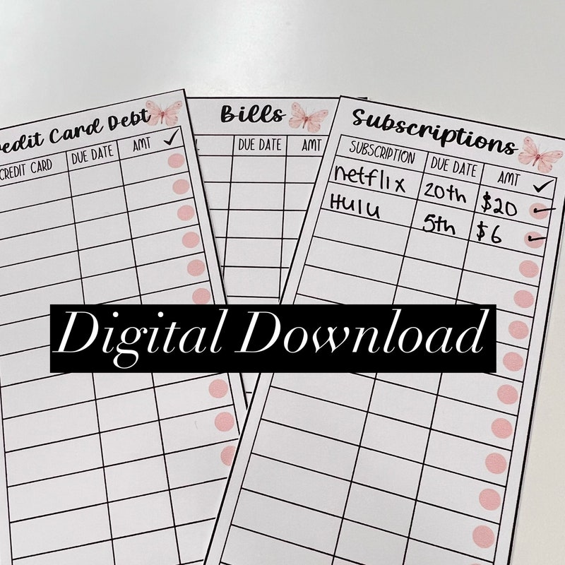Bills A6 Envelopes - Etsy