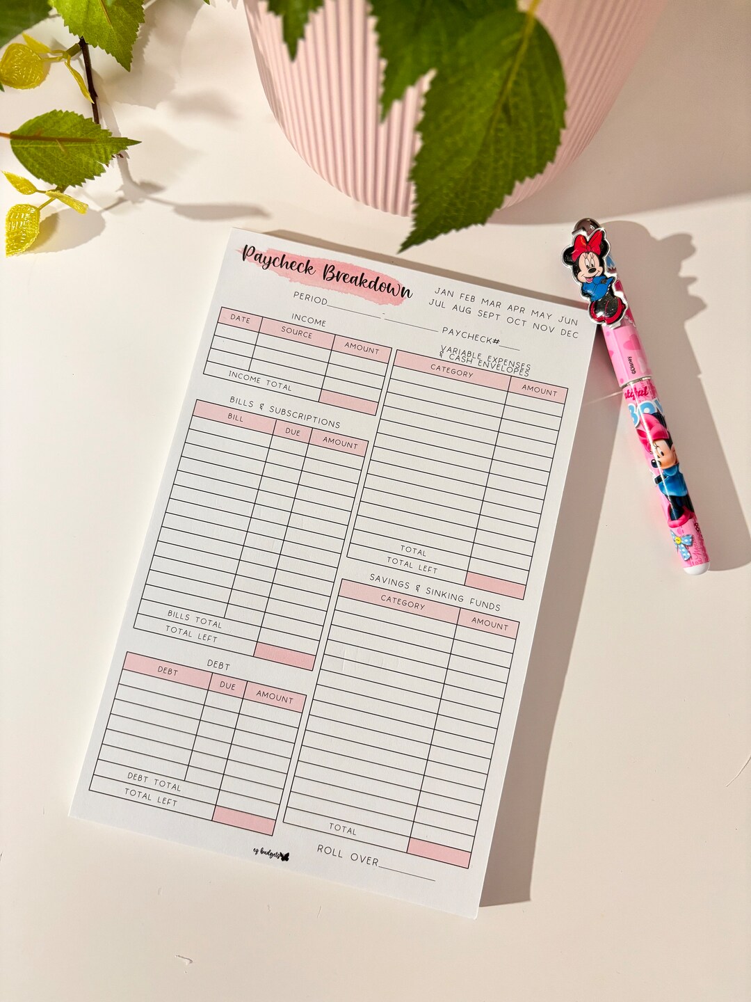 Paycheck Breakdown Notepad, Budgeting Notepad - Etsy