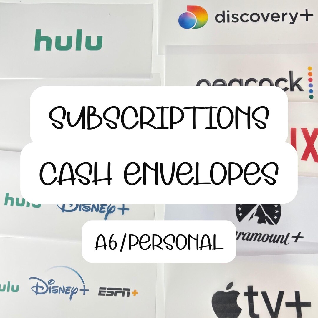 A6 Subscriptions Cash Envelopes, Cash Envelopes for Budgeting - Etsy