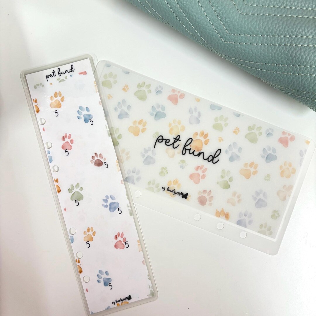 A6 Pets Savings Challenge Bookmark & Envelope Set | Cash Envelope ...