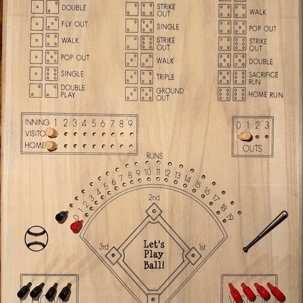 Baseball Dice Game - Etsy