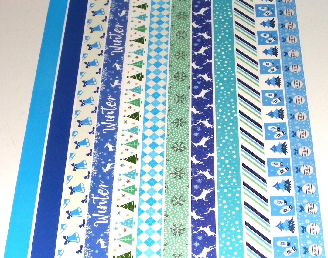 Winter, 24 Inch Washi Tape Samples, Embellishment Scrapbooking Planner ...