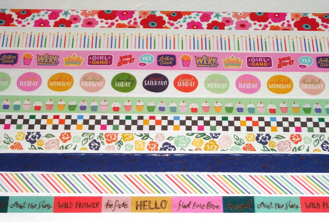 24 Inch Washi Tape Samples, Embellishment Scrapbooking Planner Tap ...