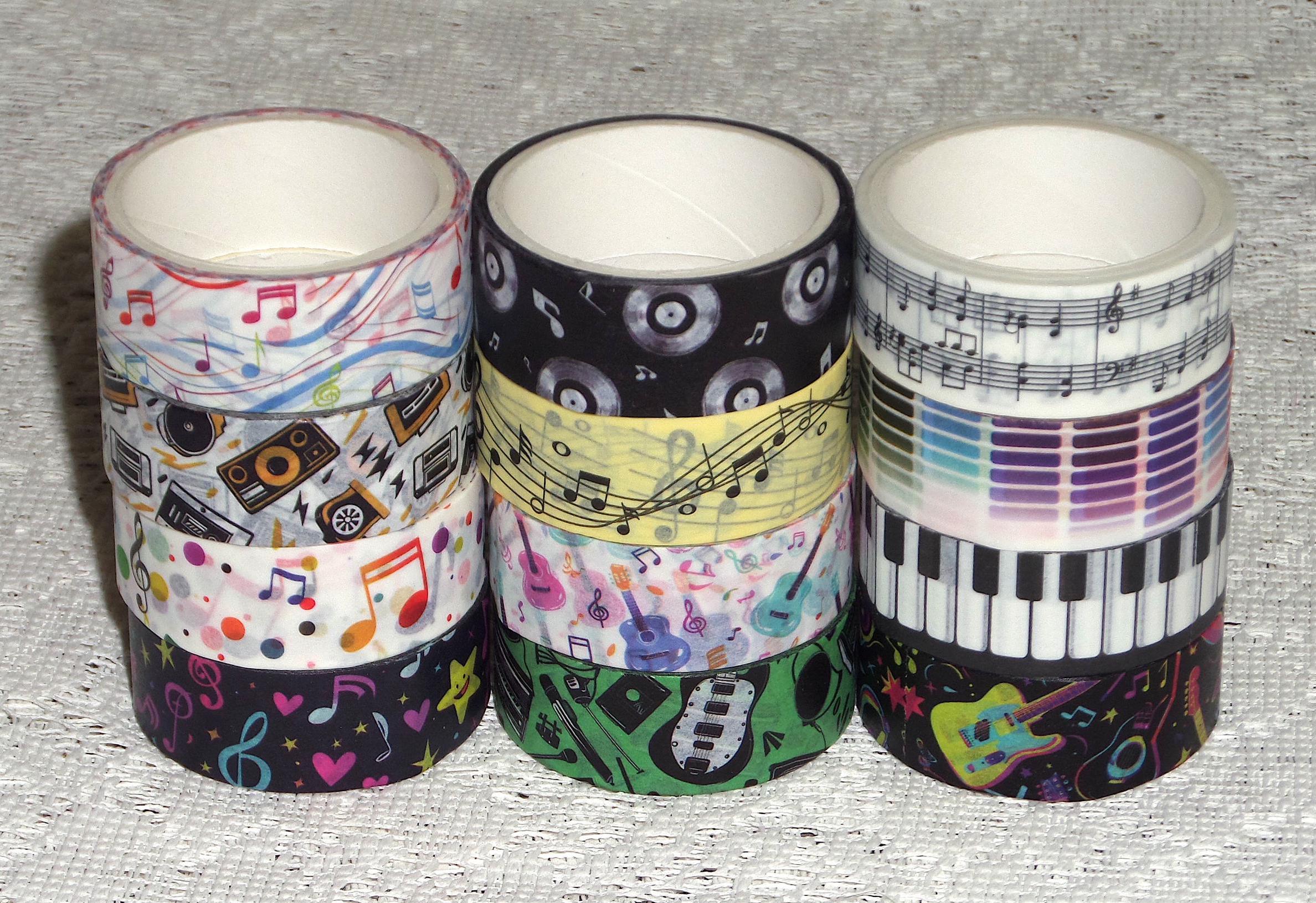 Music, 24 Inch Washi Tape Samples, Embellishment, Scrapbooking, Planner ...