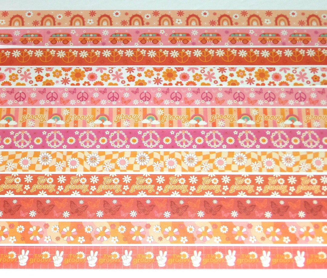 Hippie, 24 Inch Washi Tape Samples, Embellishment Scrapbooking Planner ...