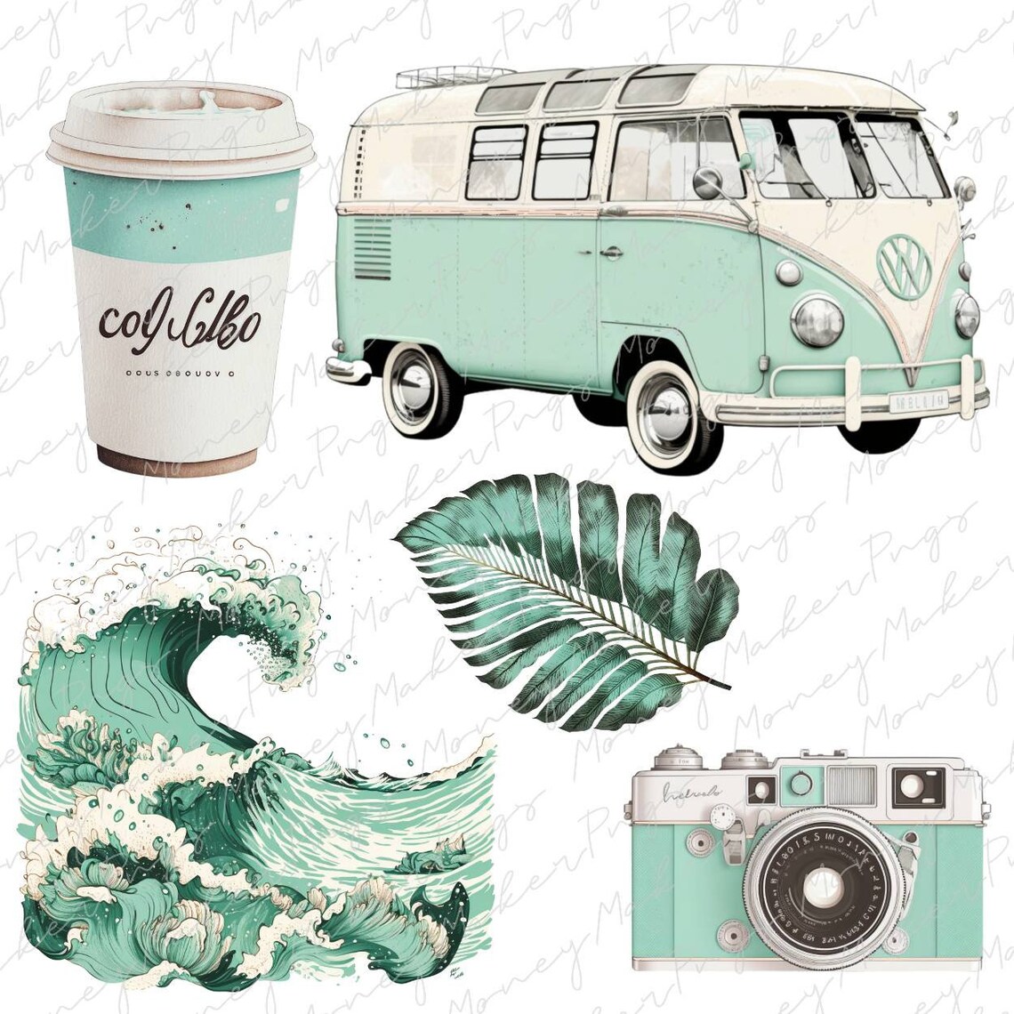 Summer Beach PNG, VSCO Watercolor Clipart, Cute Summer Vibes Graphics ...