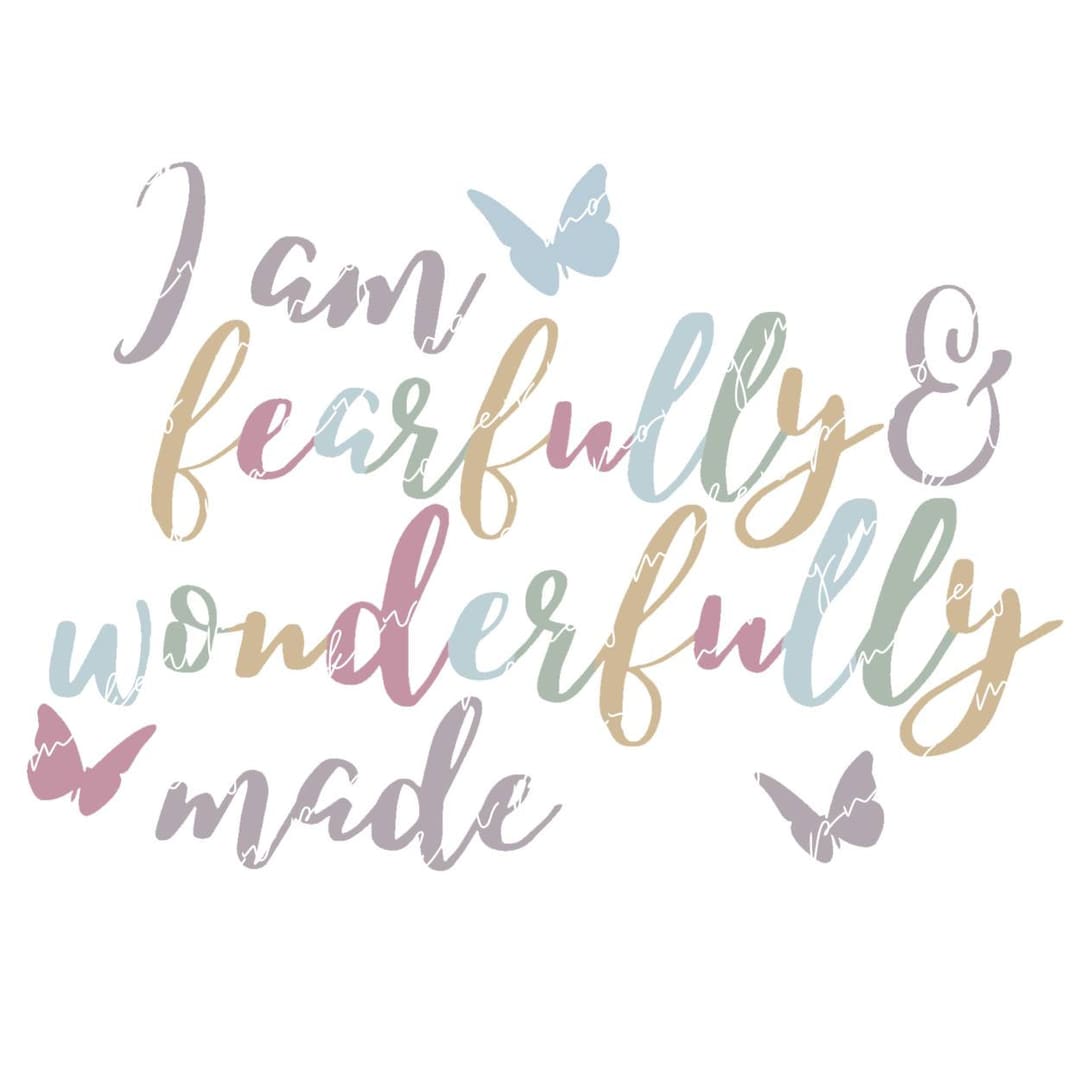 I Am Fearfully and Wonderfully Made Png, Bible Png for Kids, Religious ...