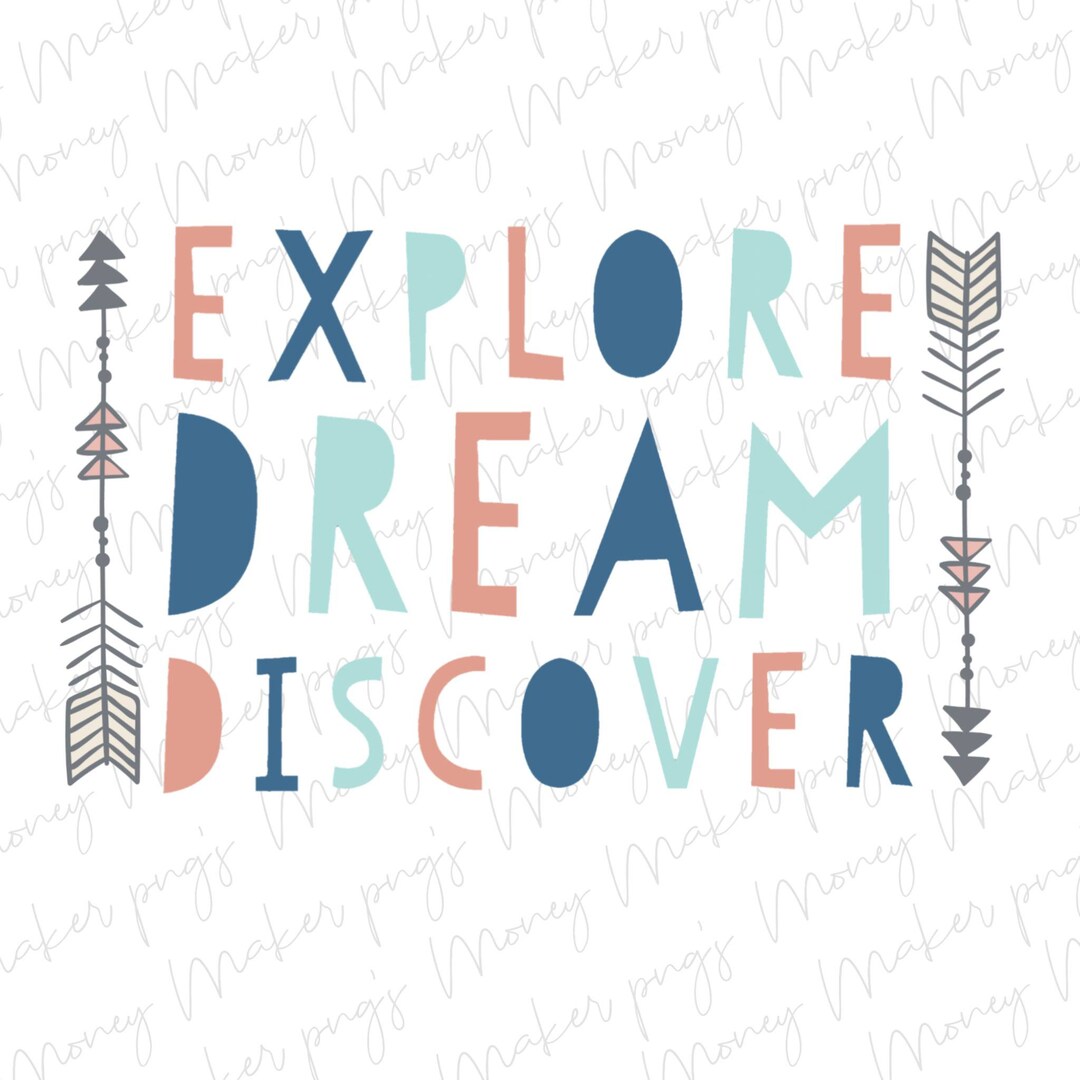 Explore Dream Discover PNG, Cute Boho Clip Art for Teaching, Cute Back ...