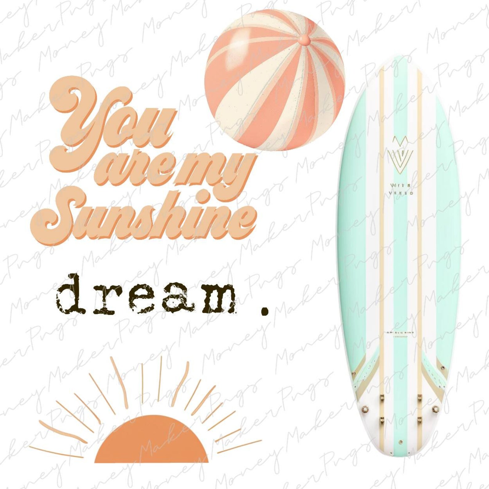 Summer Beach PNG, VSCO Watercolor Clipart, Cute Summer Vibes Graphics ...