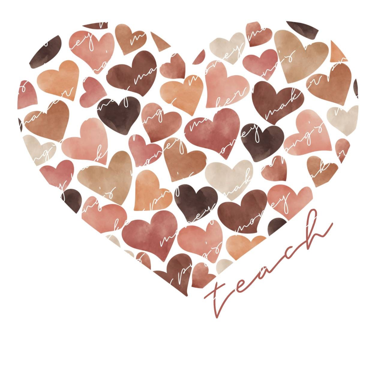 Teacher Heart Png, Teach Love Inspire Digital Download, in This Class ...