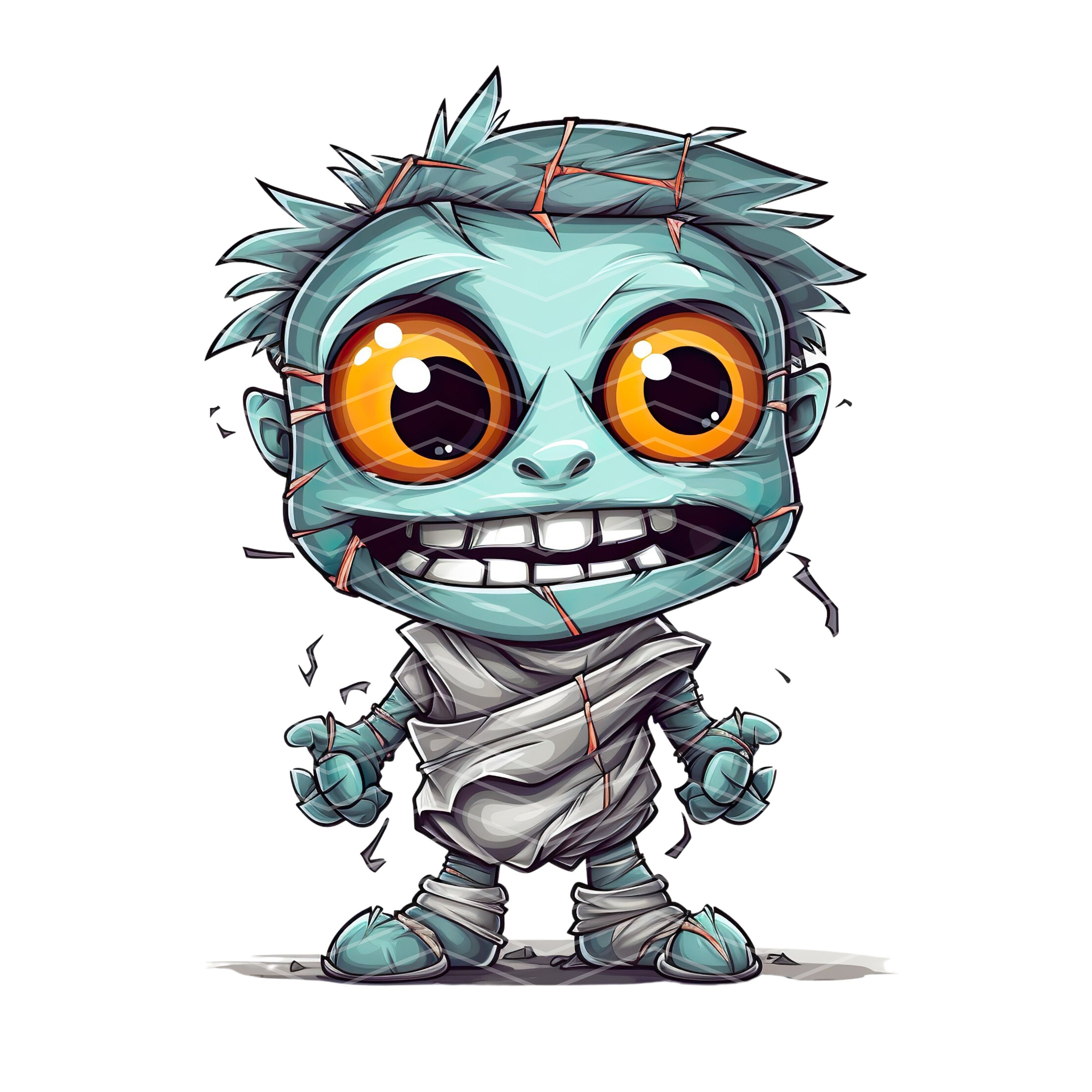 Monster Character Halloween Clipart PNG Bundle, Cute but Scary ...