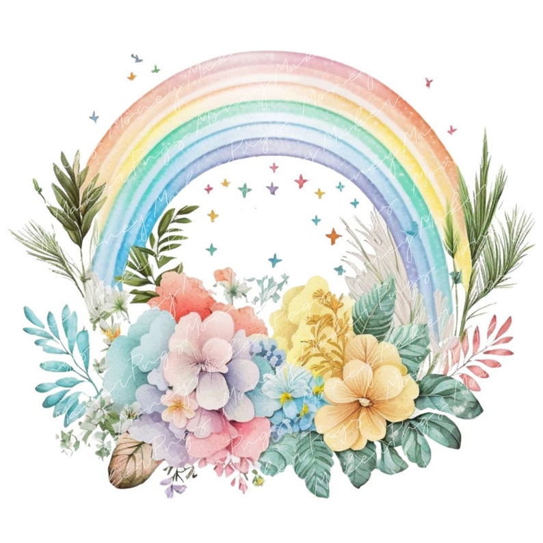 Rainbow Png, Rainbow Clipart, Hawiian Nursery Decor, Colorful Rain ...