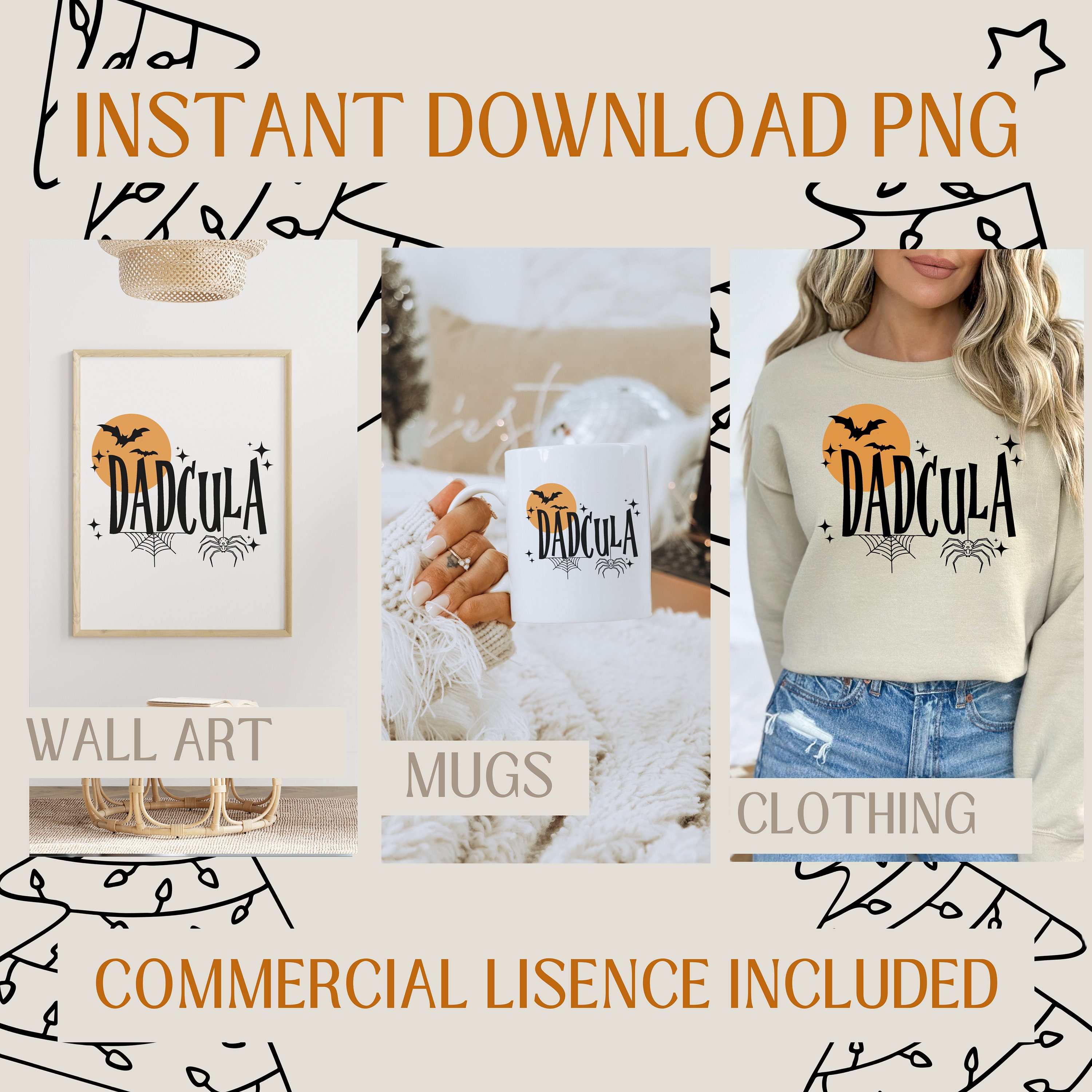 Dadcula PNG Halloween Clipart Tshirt Graphic, Cute Scary Dad Shirt ...