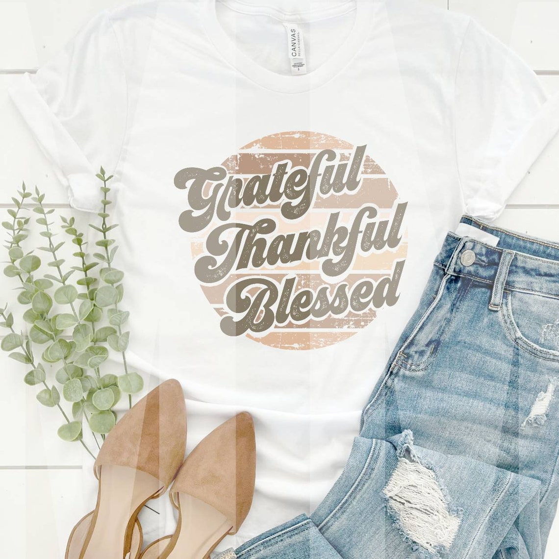 Retro Fall Clip Art,grateful Thankful Blessed PNG, Seasonal Autumn ...