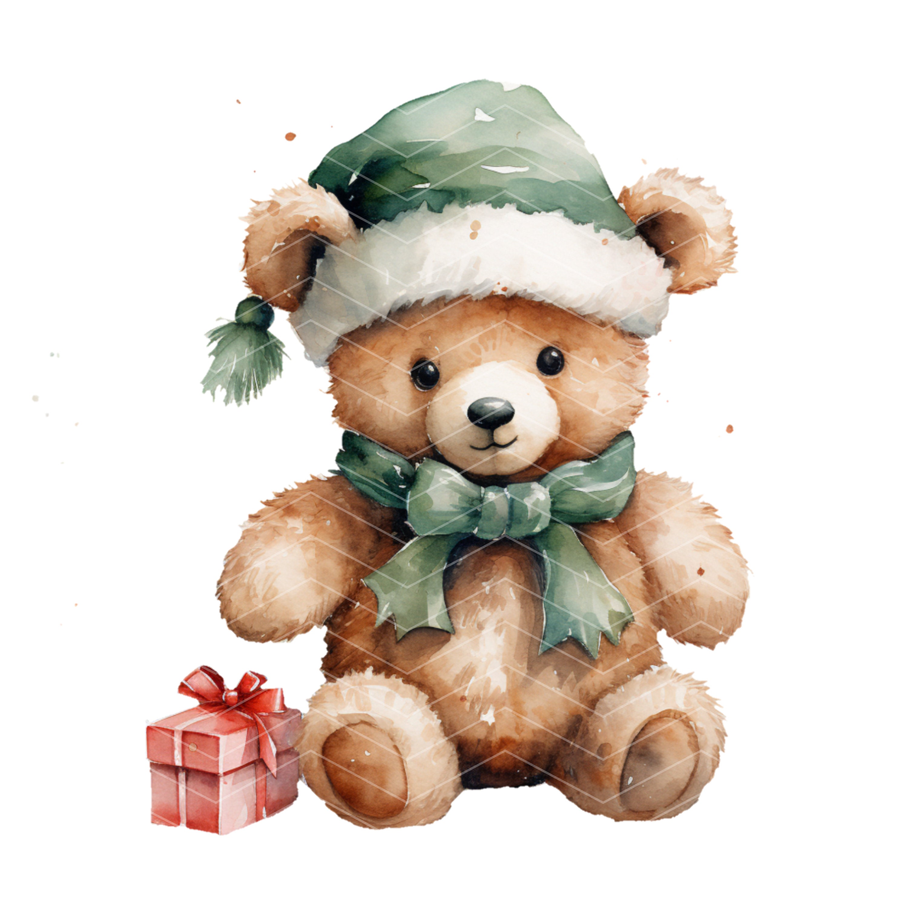 Christmas Bear Clipart PNG Bundle, Cute Ornament Png, Matching Set ...