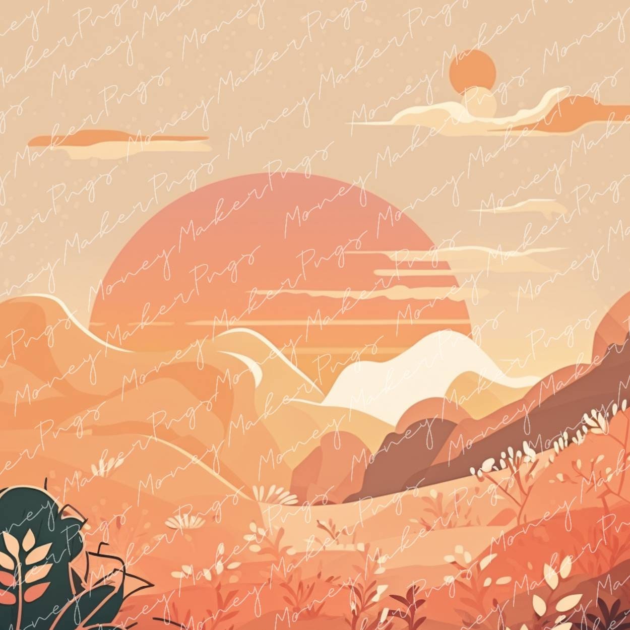 Desert Mountain Sunset Wallpaper