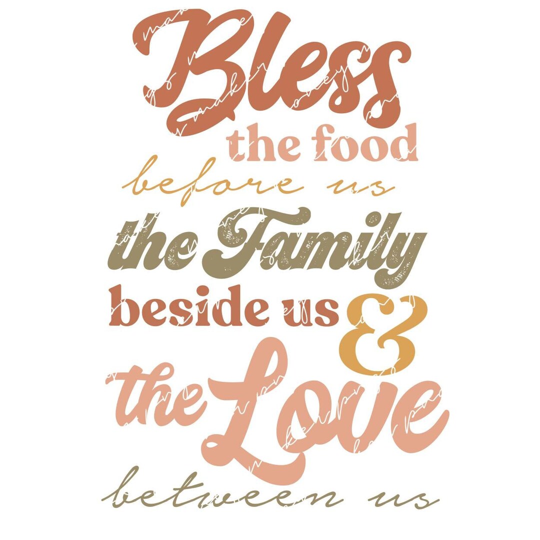 Fall Clip Art, Bless Family PNG, Seasonal Autumn Thanksgiving Clipart ...