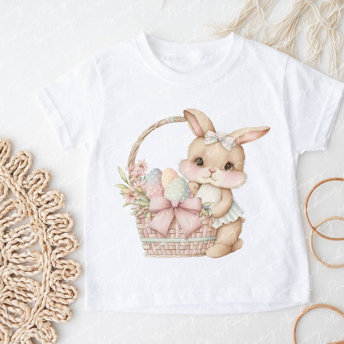 Cute Easter Bunny PNG, Girl Bunny Instant Download, Easter Basket ...