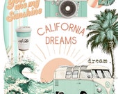 Summer Beach PNG VSCO Watercolor Clipart Cute Summer Vibes - Etsy