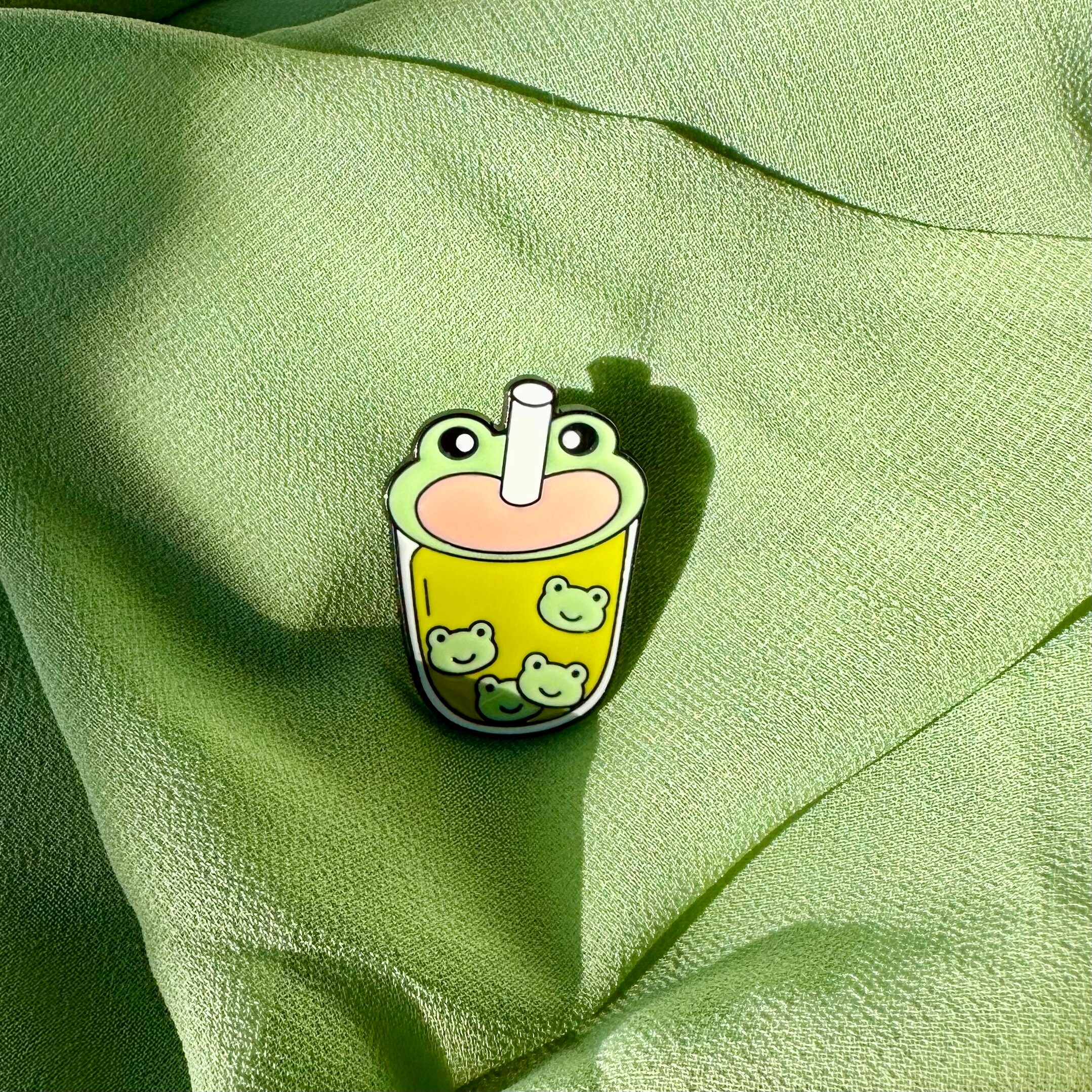 Cute Frog Boba Enamel Pin Frog Pin Boba Pin Kawaii Fun - Etsy