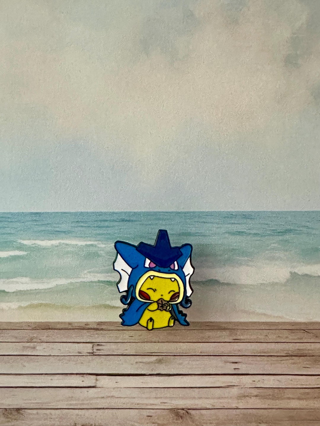 Pikachu in Gyarados Costume Enamel Pin, Gamer Pin, Kawaii Pin, Gamer ...