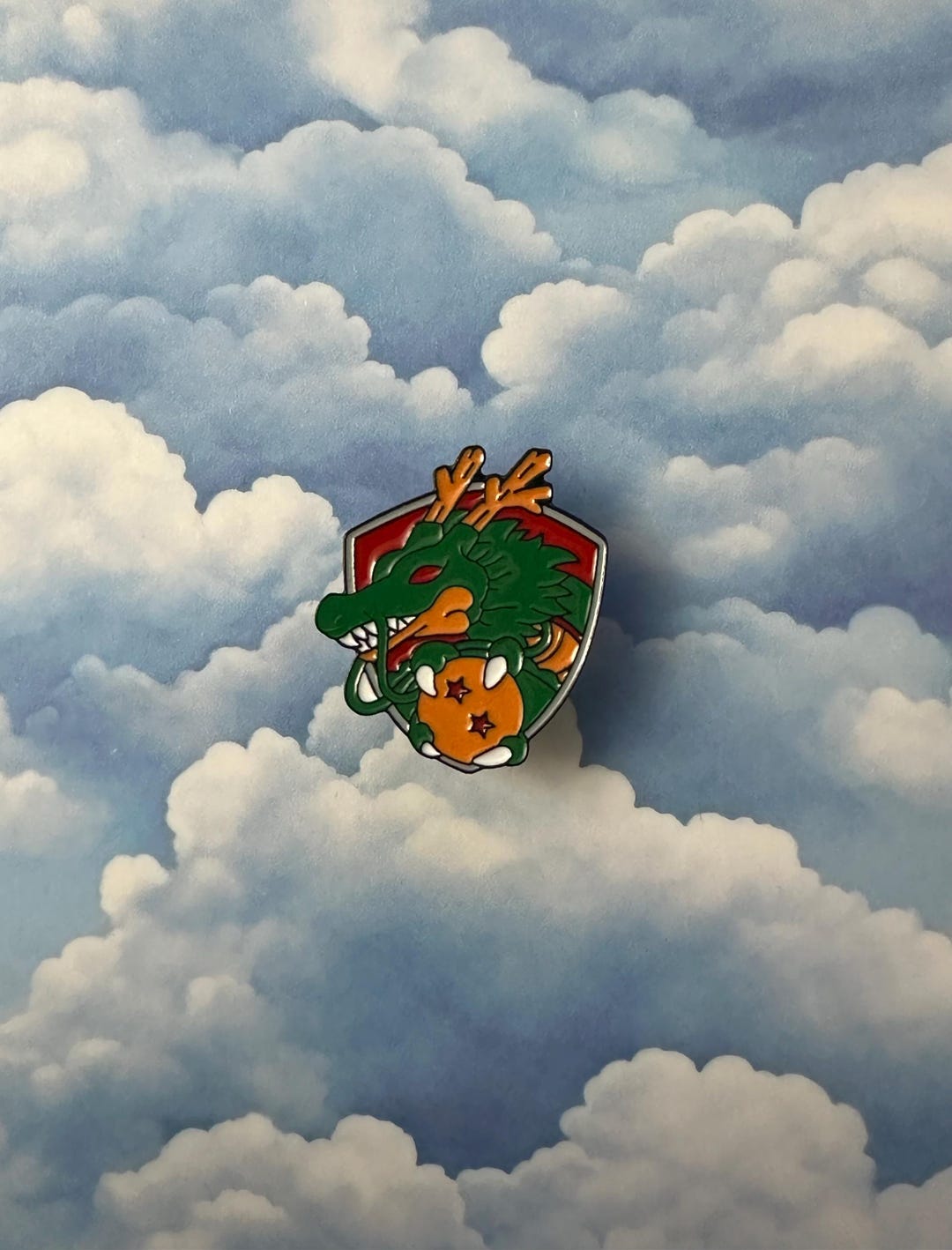 Shenron Holding Dragon Ball Enamel Pin, Gamer Pin, Kawaii Pin, Gamer ...