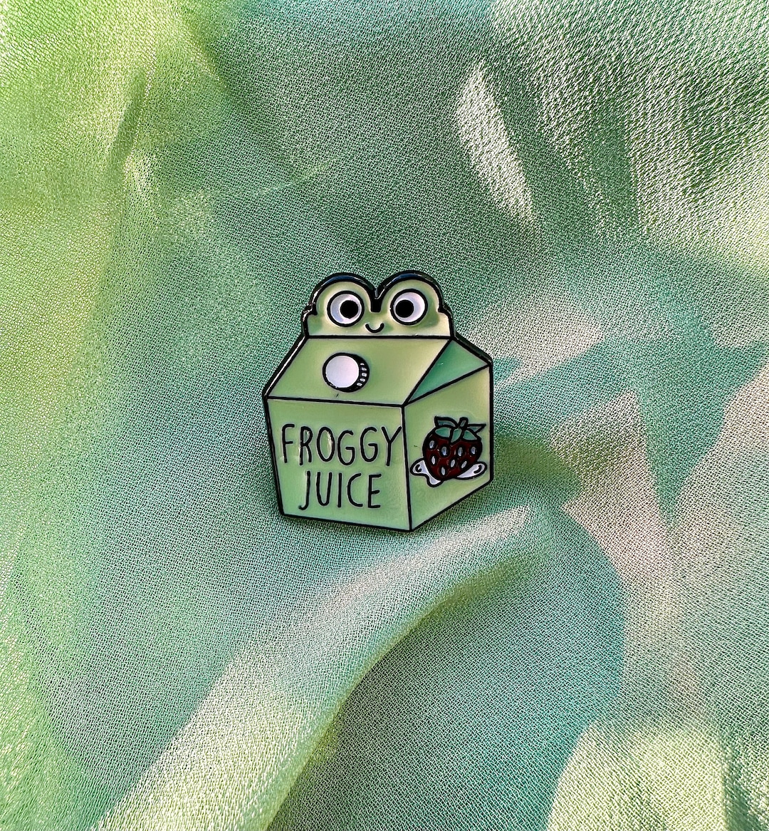 Cute Frog Juice Enamel Pin, Frog Pin, Boba Pin, Kawaii, Fun, Frog ...