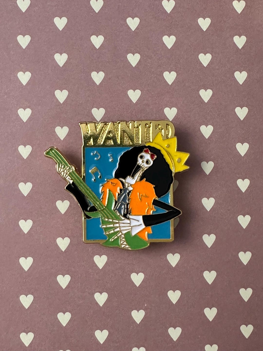 One Piece Straw Hat Brooke Soul King Wanted Poster Enamel Pin, Gamer ...