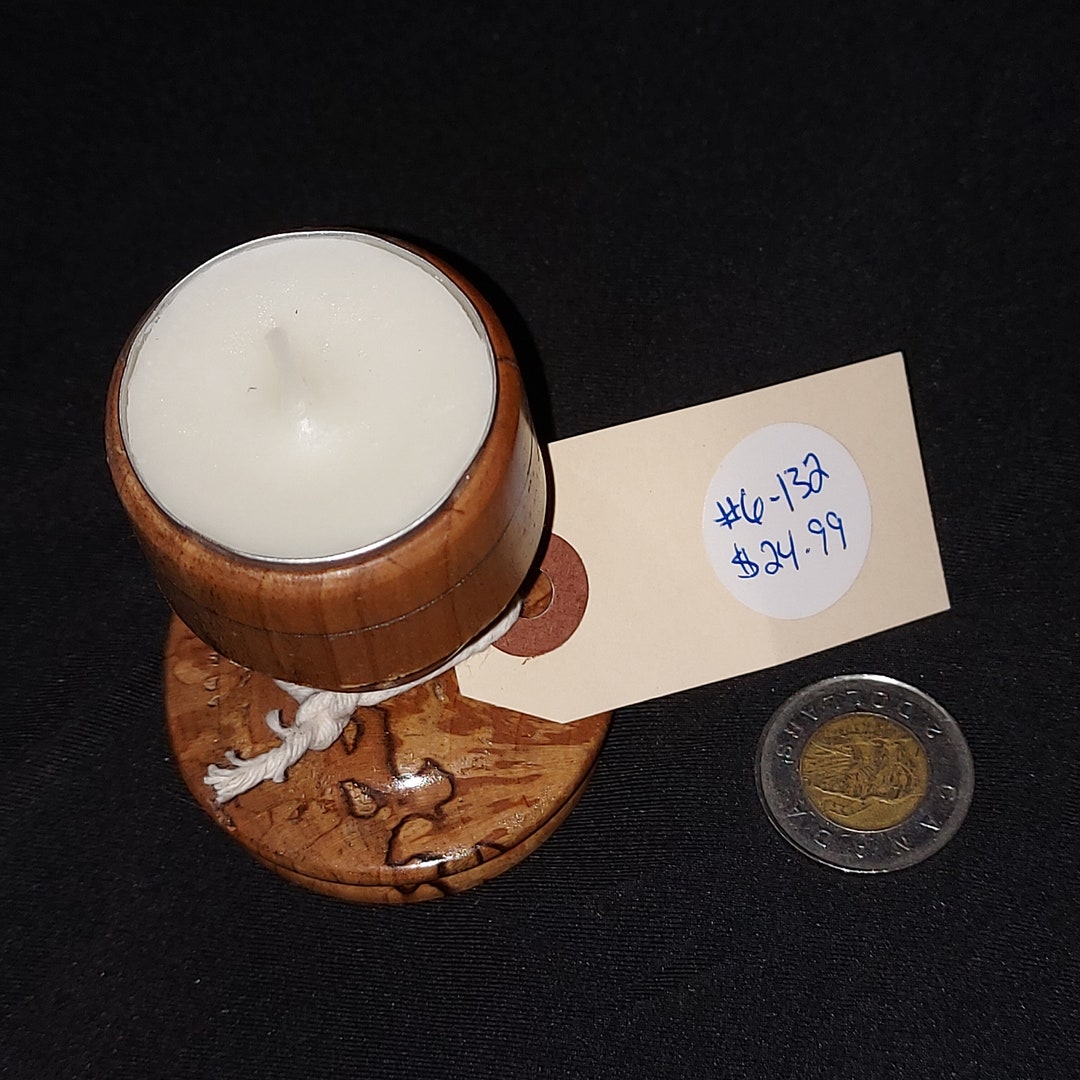 Radiant Elegance Spalted Box Elder Maple Tea Light Holder Unique and ...