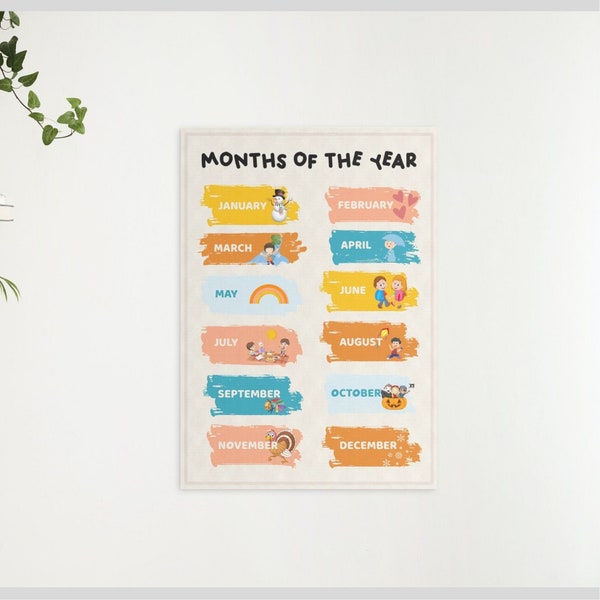 Printable Months of Year for Classroom - Etsy