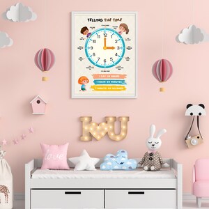 Printable Clock, Telling the Time Educational Print for Kids, Learn ...