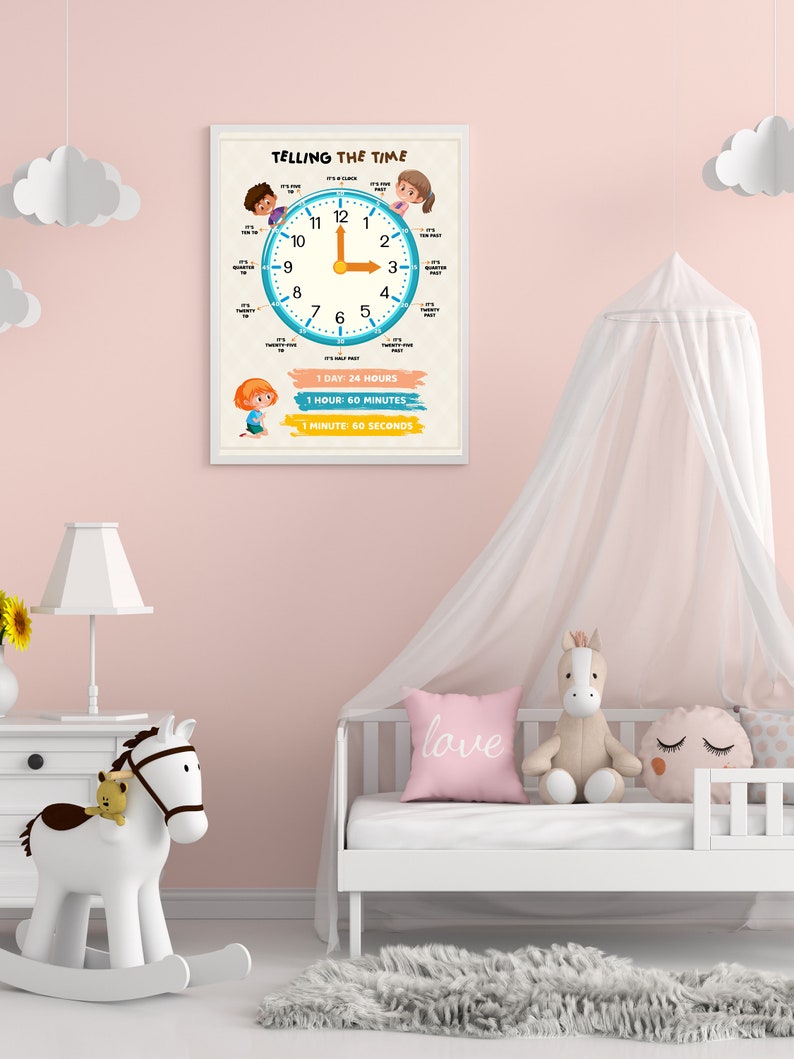 Printable Clock, Telling the Time Educational Print for Kids, Learn ...