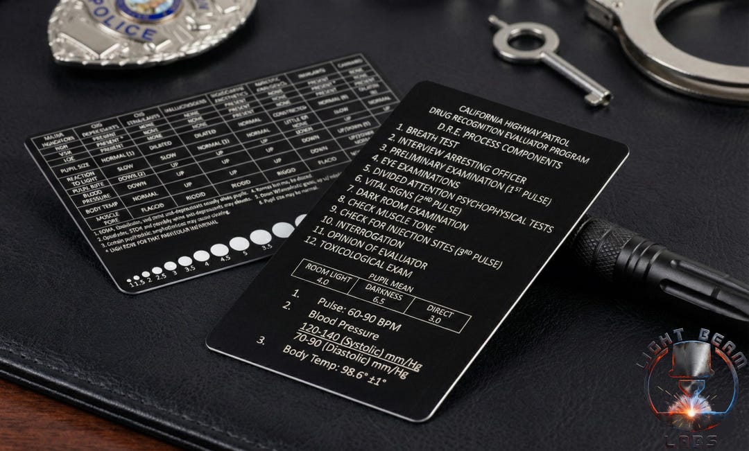 Laser Engraved Aluminum Drug Recognition Expert Card - Etsy