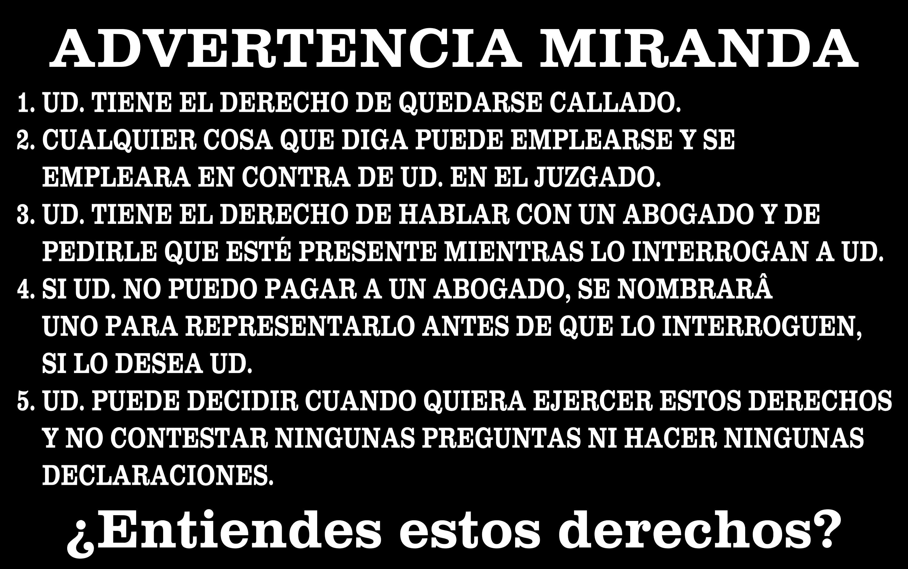 Laser Engraved Aluminum Police Miranda Warning Card - Etsy