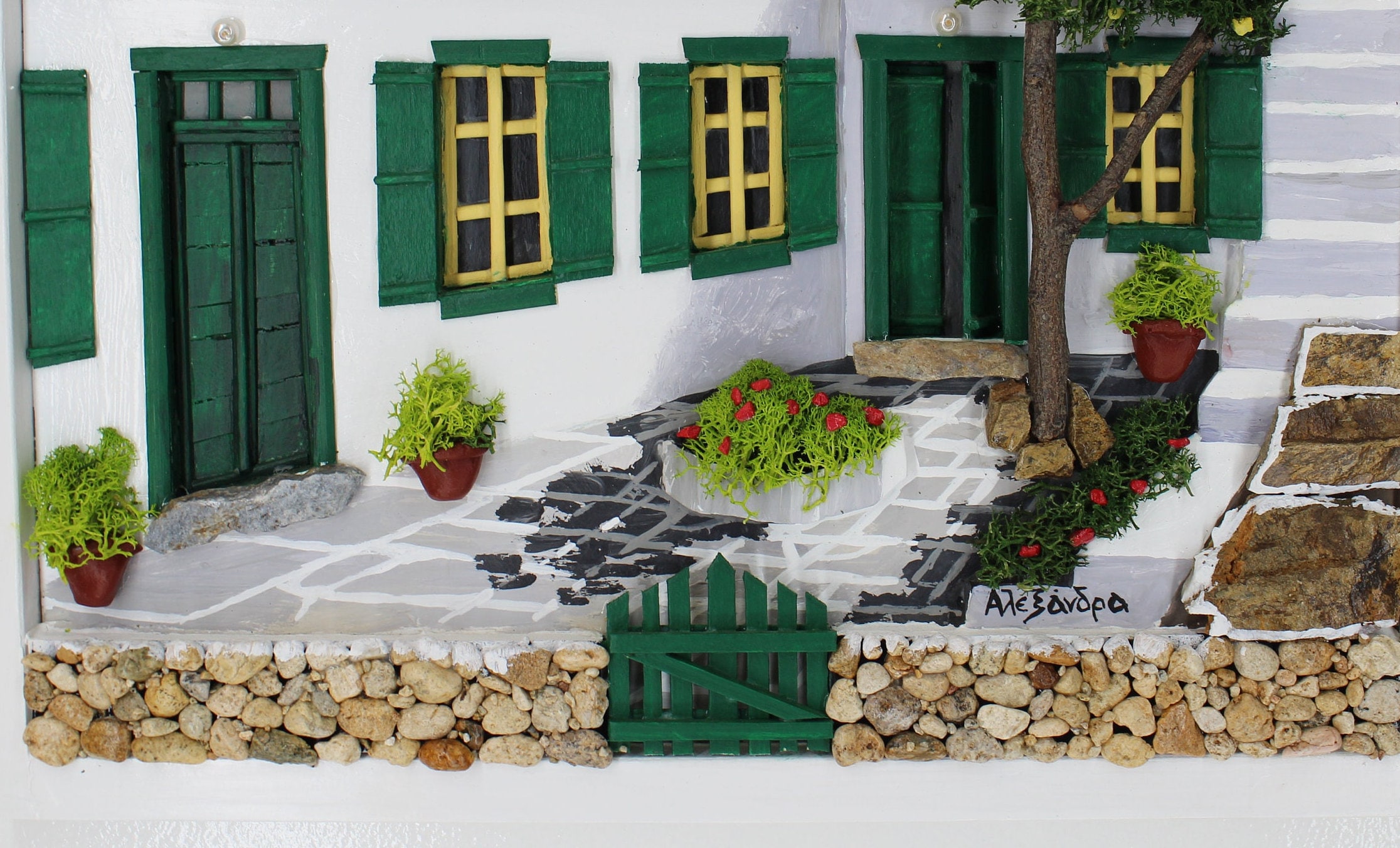 Greek Yardwooden Frameislandart Decorhandmade Greek - Etsy