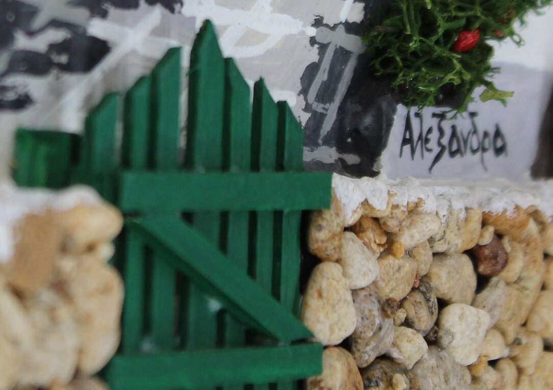 Greek Yardwooden Frameislandart Decorhandmade Greek - Etsy