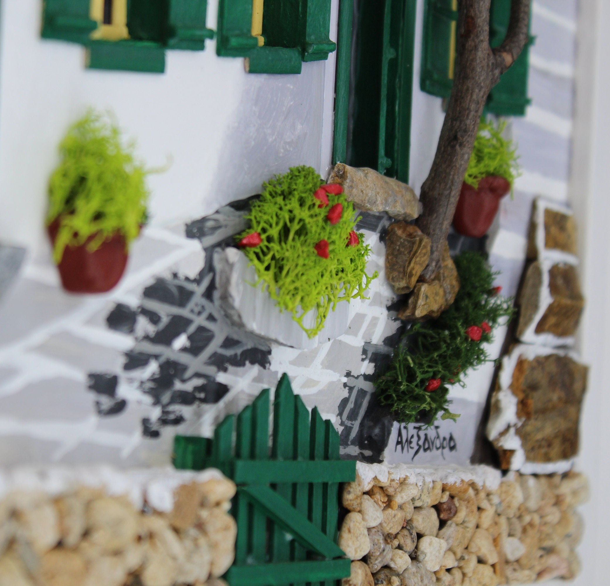 Greek Yardwooden Frameislandart Decorhandmade Greek - Etsy