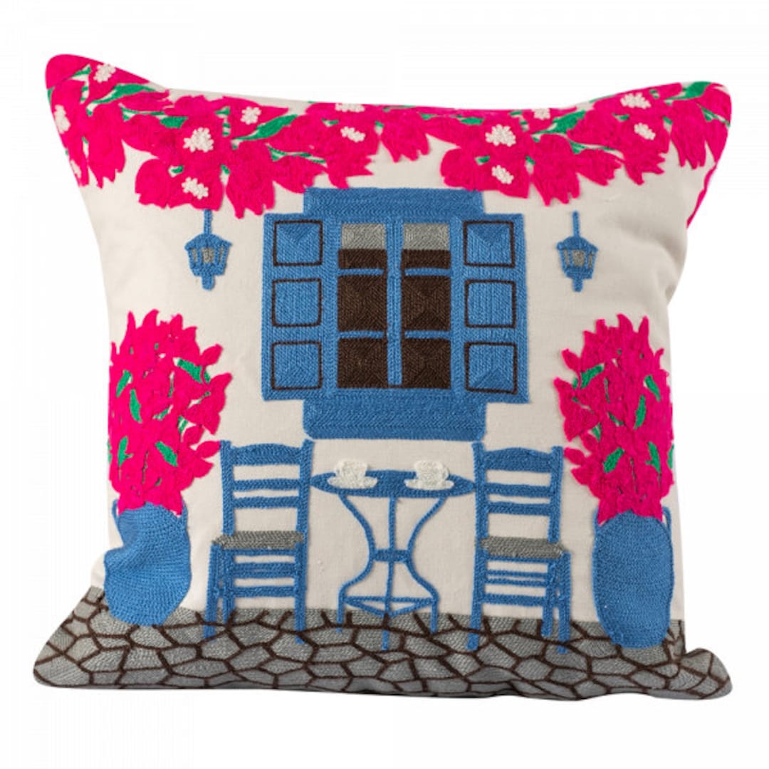 45x45 Cm,embroidered Greek Island Design Cover,pillow Decorative,pillow ...