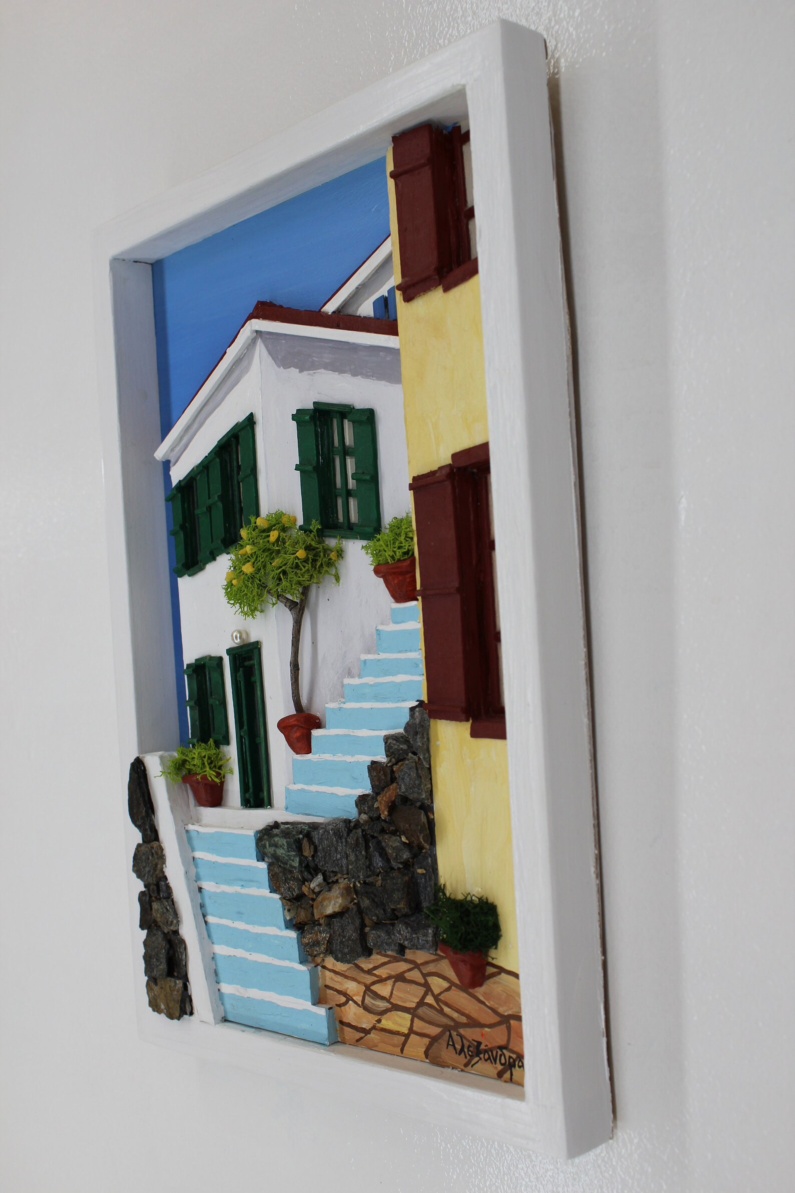 PLAKA Athens,shadow Box Diorama, Miniature ,diorama ,geece, Greek Art ...