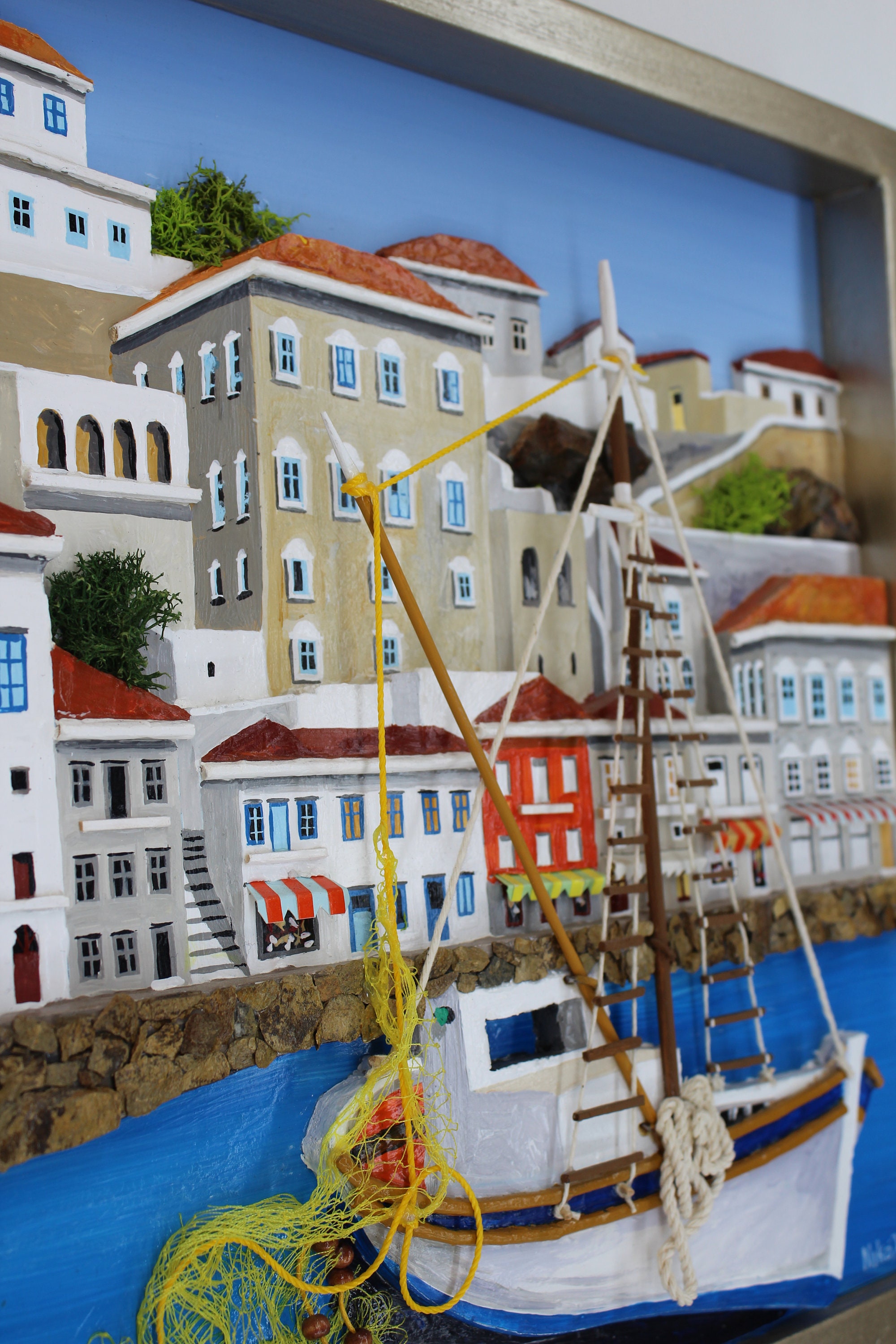 Hydra Greek Island,shadow Box Diorama, Miniature ,diorama ,geece, Greek ...