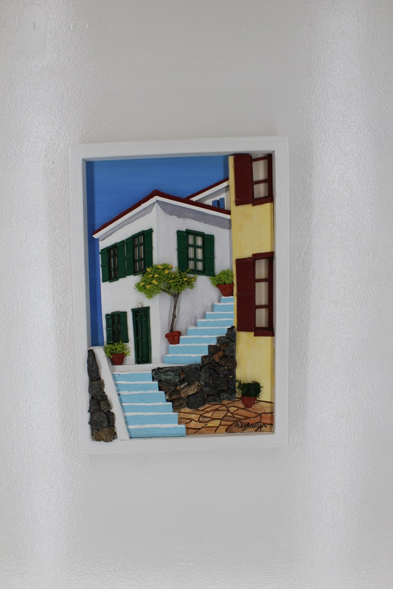 PLAKA Athens,shadow Box Diorama, Miniature ,diorama ,geece, Greek Art ...