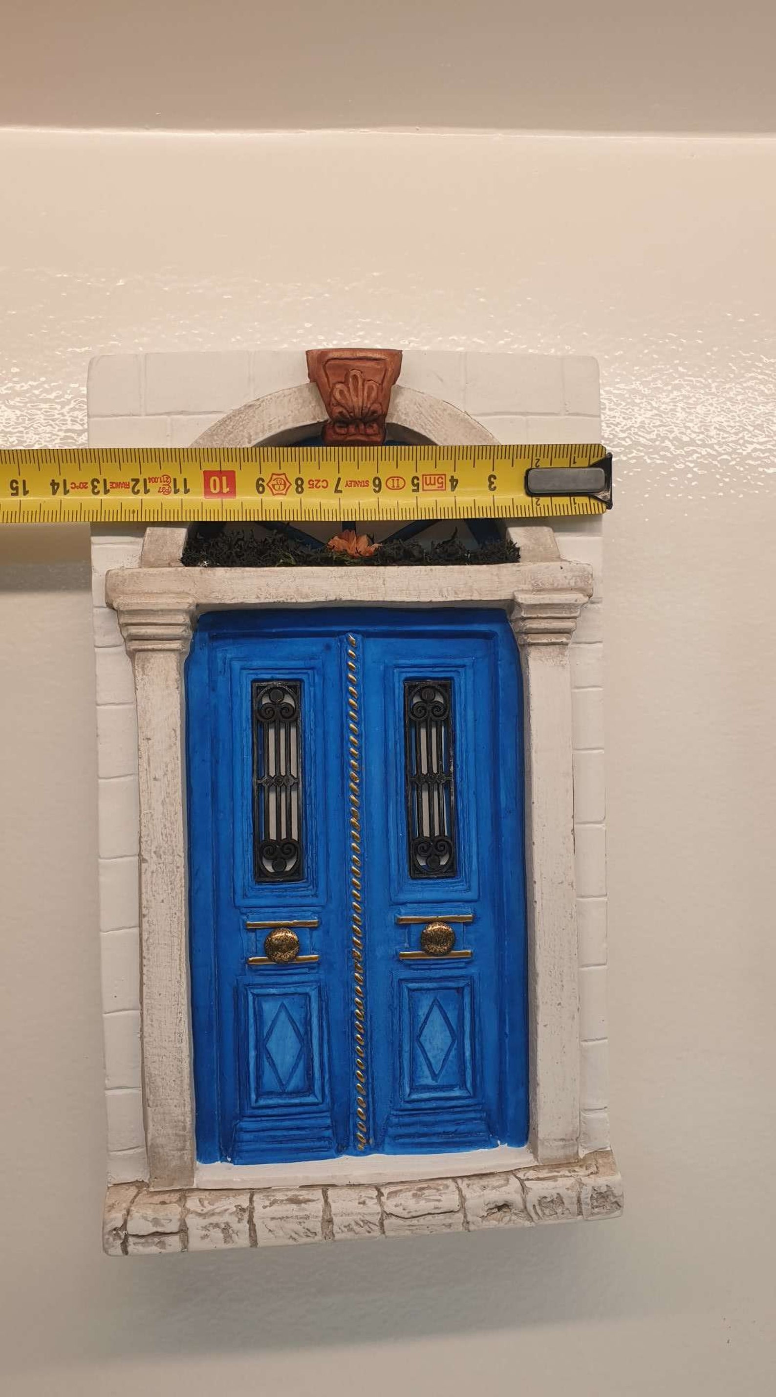 Traditional Greek House,ceramic Blue Door,greek Artwork,home Decoration ...