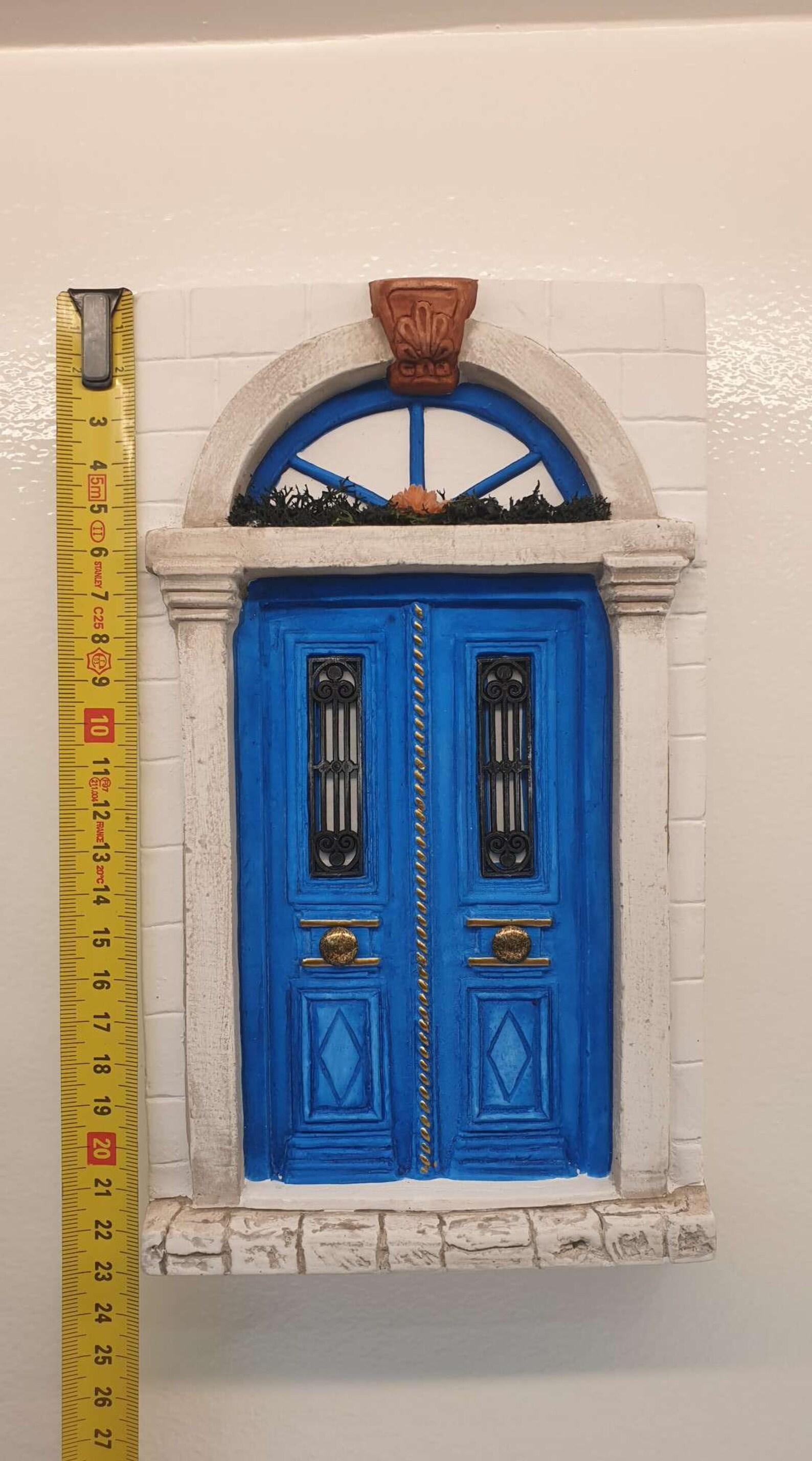 Traditional Greek House,ceramic Blue Door,greek Artwork,home Decoration ...
