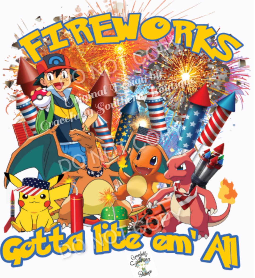 Pokémon Parody 4th of July PNG - Etsy